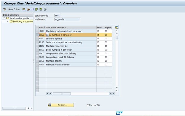 SAP Serial Number Configuration
